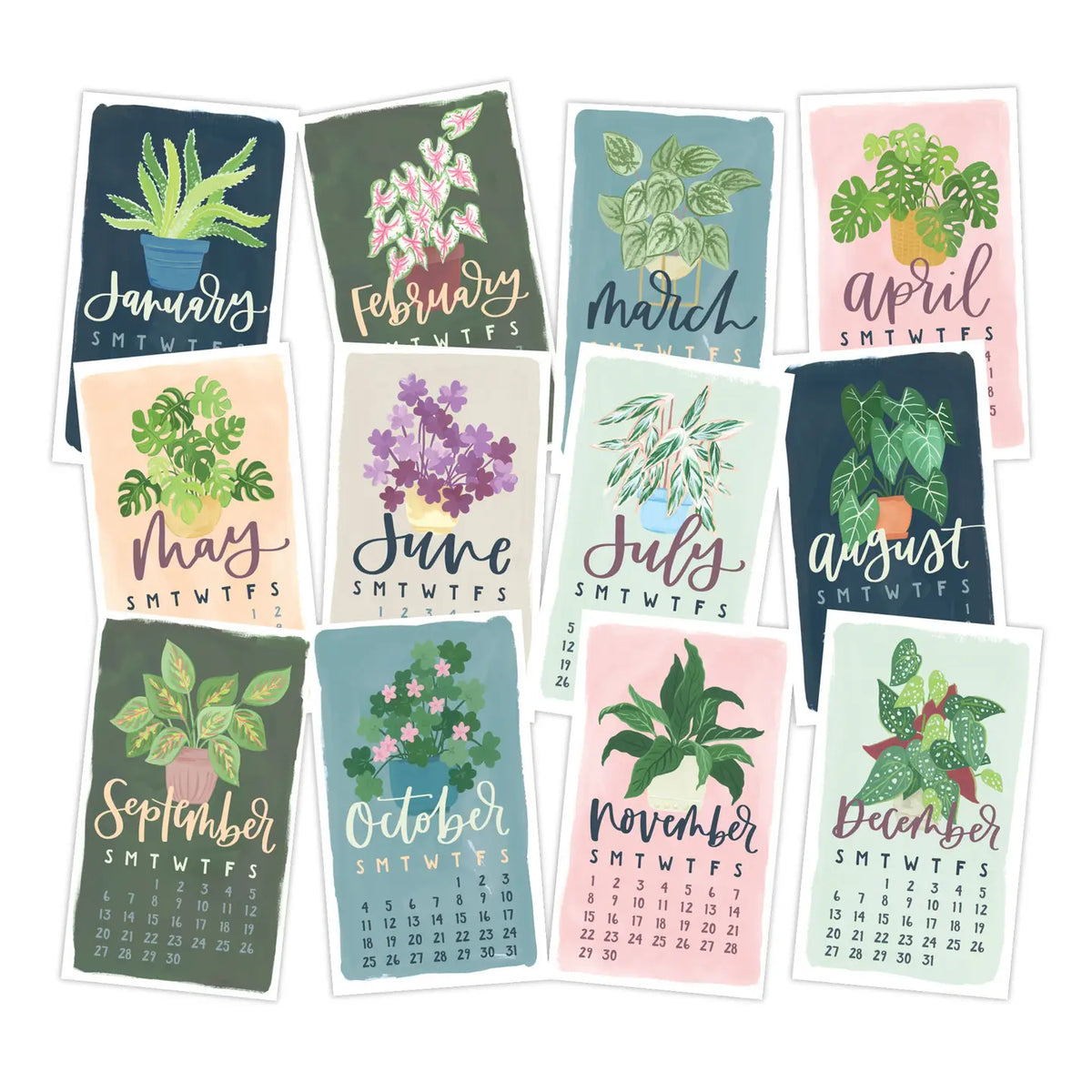 2026 Potted Plants Mini Desk Calendar – Forest + Ash